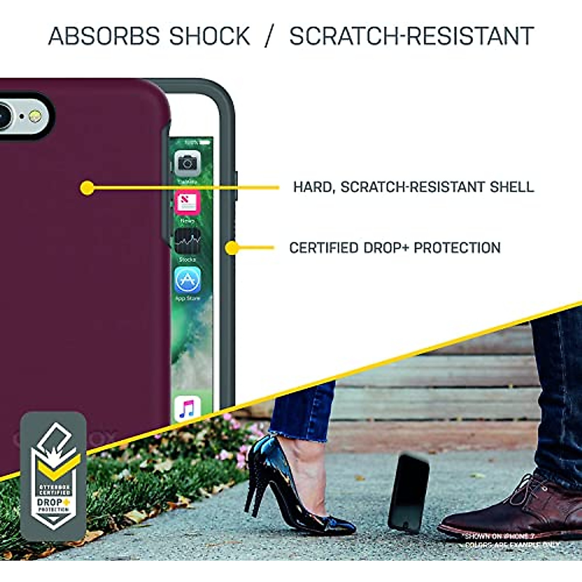 OtterBox Symmetry Series Case for iPhone SE 3rd Gen (2022), iPhone SE 2nd (2020), iPhone 8, iPhone 7 (Not Plus) - Non Retail Packaging - Black