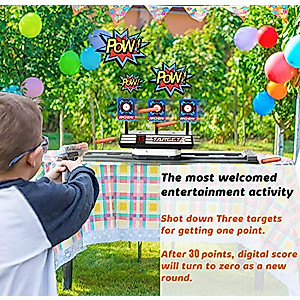 Gasince Running Shooting Target for Nerf Guns Compatible with Nerf N-Strike Elite, Mega & Rival, Electronic Scoring Auto Reset Digital Targets, Ideal Gift Toy for Kids Boys & Girls