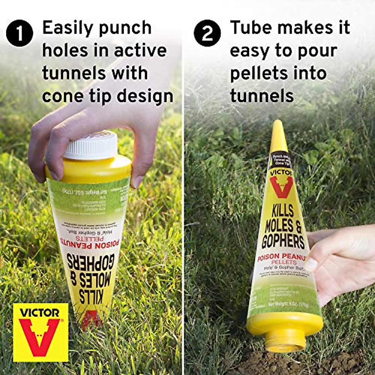 Victor M6006 Outdoor Mole & Gopher Poison Peanuts - Mole and Gopher Bait Killer