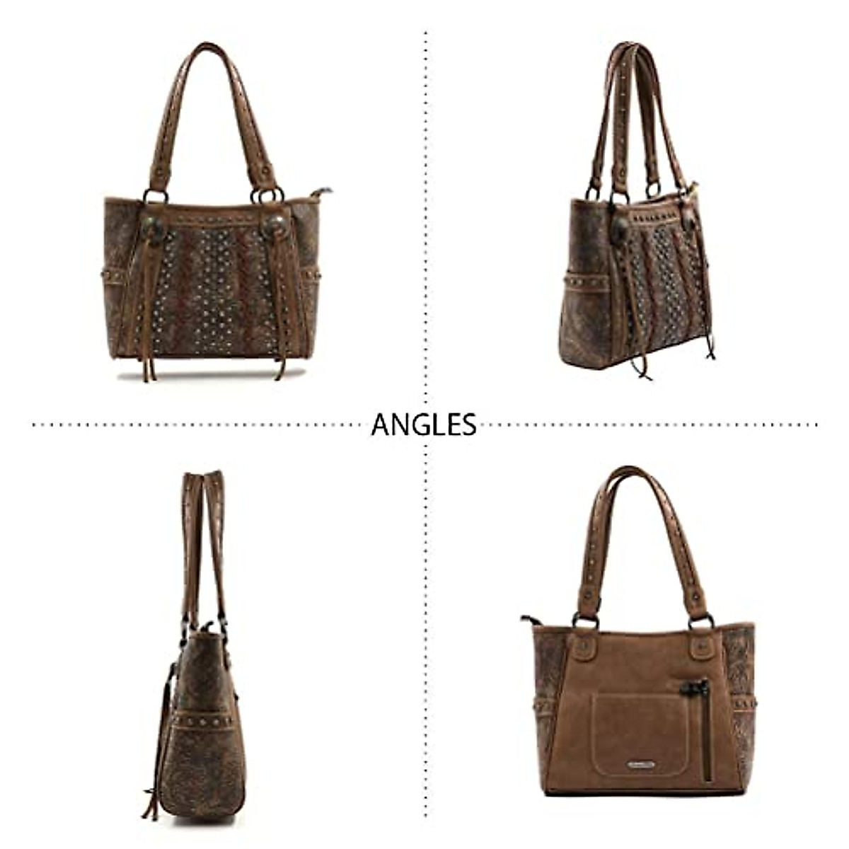 Montana West Leather Tote Bag Sugar Skull Handbag Shoulder Bag For Women ABZ-G017WBR