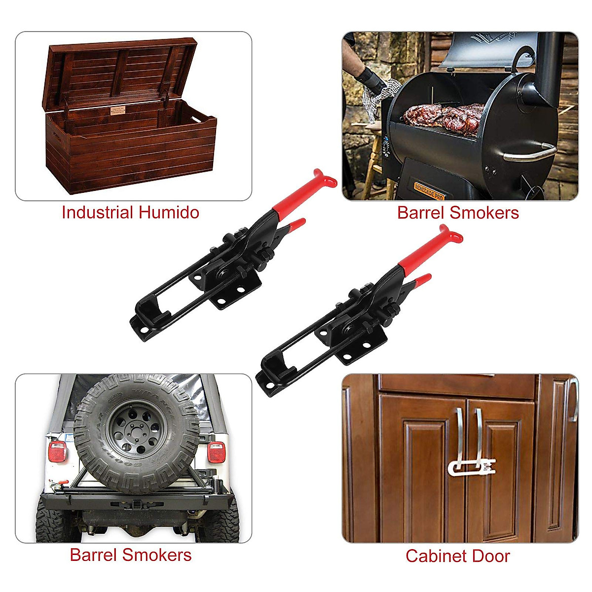 AConnet 4 Pack 700lbs Capacity Toggle Clamps GH- 431 Adjustable U Bolt Self-lock Toggle Latch Quick Release Toggle Clamp Latch with Locking Mechanism (Black)