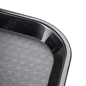 Restaurantware 12 x 16 Inch Fast Food Trays 10 Rectangle Plastic Serving Trays - Dishwashable Textured Black Plastic Cafeteria Trays For Meals And Glassware