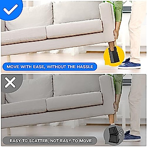 XNN Furniture Risers Adjustable Bed Risers 4 Inch with Screw Clamps, Heavy Duty Risers Suitable for 0.8-1.6" Small Furniture Legs, Table Chair Sofa Cabinet Risers, Supports 20000 LBS (Black 4 Pack).