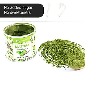 Organic Matcha Green Tea Powder-4oz(113g) Tin, 100% Natural & Pure, Ceremonial Grade, No Additives or Fillers, NO GMO
