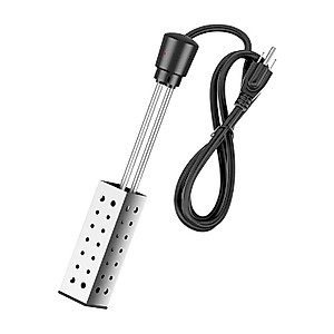 Bucket Heater - Immersion Water Heater 1500W Hot Tub Water Heater with Timer Auto Shut Off Submersible with 304 Stainless-Steel Guard for Inflatable Pool Heater Home Tank Travel Winter Kiddle Pool