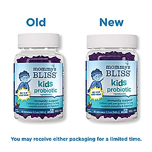 Mommy's Bliss Kids Probiotic + Prebiotic Gummies, Supports Immunity & Digestion for Kids 2 Years+, Less Sugar, Yummy Berry Flavor, 45 Count (Pack of 3)