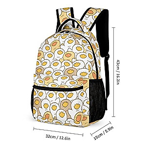 MINBHEBYUD Cute Cartoon Duck Prints Backpack, Lightweight Backpack Casual Daypack, Bookbag for Men Women