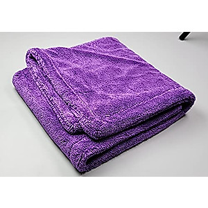 DEUTSCHMOTOR Super Fast 1600 GSM Large Microfiber Drying Towels 31"x20" (80x50cm) one Towel drys one car 2022 Twist-Loop Design (Purple)