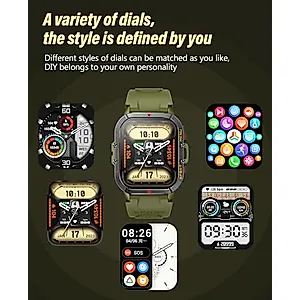 EarlySincere Smart Watch, 1.96''HD Full Touch Screen Bluetooth Call Outdoor Sports Watches with Waterproof Dust-Proof, Activity Fitness Tracker Blood Oxygen Sleep Monitor Pedometer for iOS Android