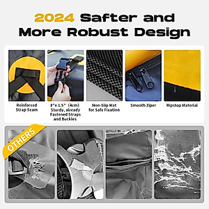 NABIYE Rooftop Car Cargo Carrier Bag 15 Cubic Feet, Waterproof Car Rooftop Bag with Anti-Slip Mat and 6 Door Hooks, Suitable for All Vehicle with/Without Rack