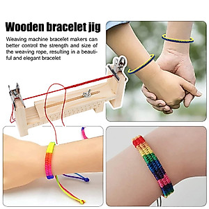 KSIEE Wood Jig Bracelet Maker, Paracord Jig Bracelet Maker U Shape Clear Scale Bracelet with 2 Clamp DIY Hand Knitting Bracelet Jig Bracelet Braiding Tool