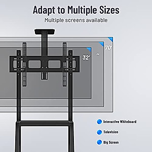 Mobile TV Cart ,JYXOIHUB, Rooling TV Stand with Wheels for 32 to 70 Inch LCD LED OLED Plasma Flat Panel Screens up to 100lbs AVA1500-60-1P (Black)
