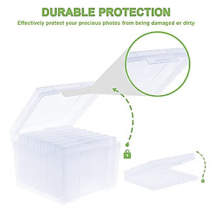 IDekooror Photo Case 5" x 7" Photo Box Storage and Craft Keeper - 7 Inner Photo Keeper Photo Organizer Cases Photos Storage Containers Box for Photos (Clear)