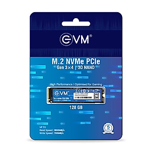 EVM Internal SSD Interface PCle Gen 3x4 Fast Performance, Ultra Low Power Consumption NVME PCIe SSD (EVMNV/128GB, Black, 128GB)