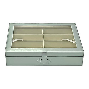 UnionPlus 8-Slots Sunglasses Case Organizer, Eyeglass Glasses Display Holder Collector, Multiple Sunglasses Storage Case, Pearly-lustre Green