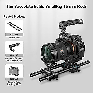 SMALLRIG Universal 15mm Rail Support System with 15mm Rod Clamp and Quick Release Plate - 2272
