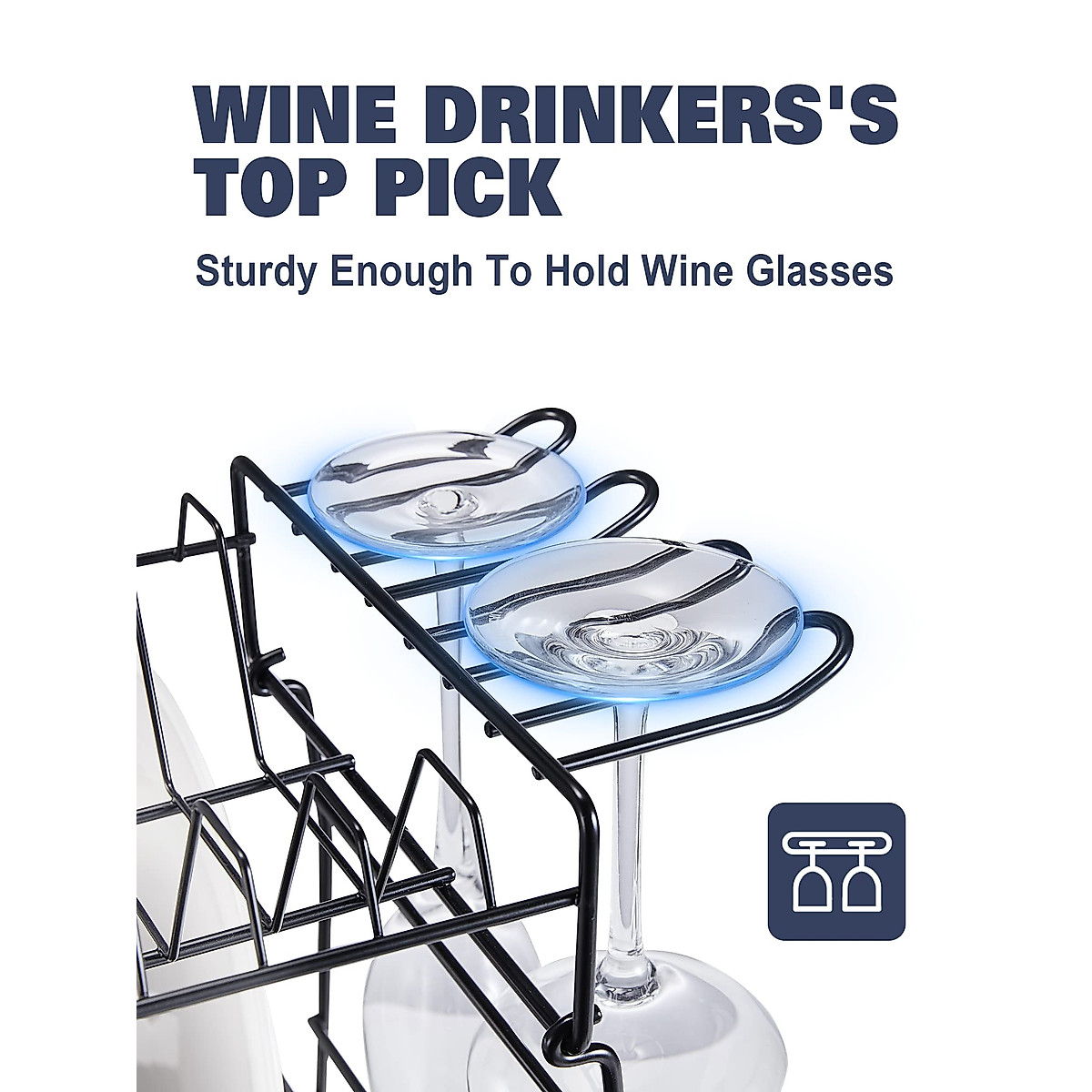 BRONYPRO Dish Drying Rack, 2 Tier Dish Drying Rack for Kitchen Counter, Extra Large Dish Strainer with Drainboard, Dish Organizer with Drying Board, Utensil Holder, Cup Rack, Black