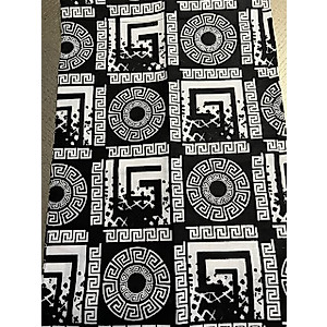 Black and White Ankara #1 Fabric 1 Yard, Mud Fabric African Fabric, 100% Cotton African Cloth, Ankara Head Tie Scarf, African Print Wax, One Yard Ankara African Print