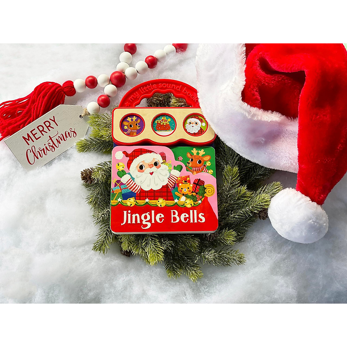 Jingle Bells 3-Button Sound Christmas Board Book for Babies and Toddlers
