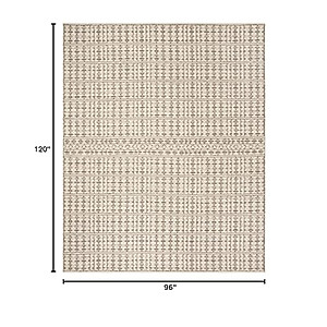 SAFAVIEH Kilim Collection Area Rug - 8' x 10', Ivory & Light Grey, Handmade Flat Weave Wool, Ideal for High Traffic Areas in Living Room, Bedroom (KLM350A)