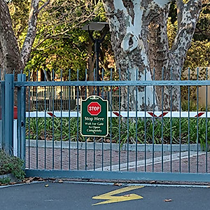 SmartSign Designer "STOP Here - Wait For Gate To Open Completely" Sign, 12" x 18", 120 mil Aluminum Composite (ACM) with Overcoat, Engineer Grade Reflective, Red & Green, Made in USA