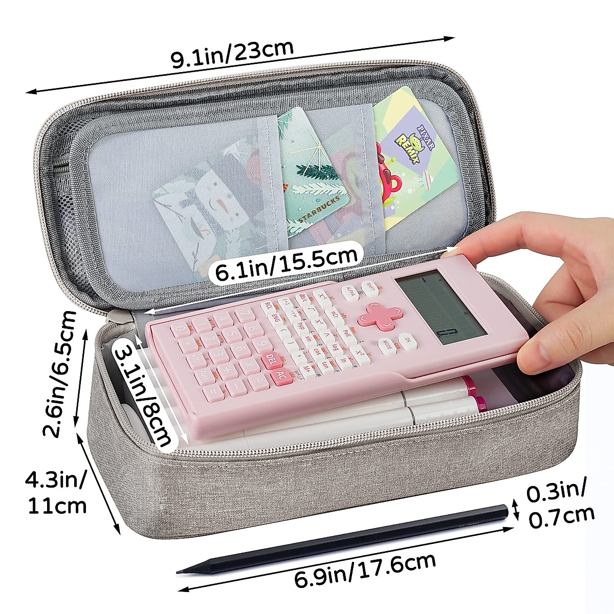 WEMATE Large Pencil Case, Foldable Design Canvas Pencil Pouch with Zipper Compartments & Handle, Aesthetic Pencil Case for Girls Adults Student, Stationery Pouch Pen Case for School Office