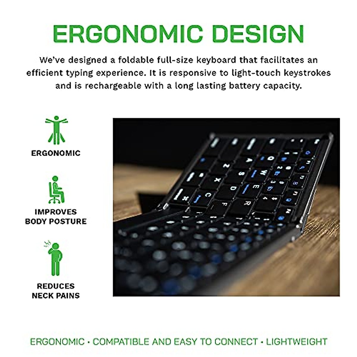 obVus Solutions - Work Well Office Set, Adjustable Laptop Stand with Keyboard, Portable Laptop Stand with Phone Holder and Keyboard with Touchpad, Ergonomic Laptop Accessories