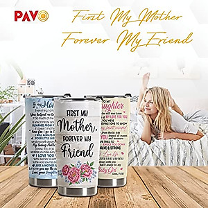 Pavo Christmas Gift for Woman, Sunflower Birthday Gift for Mom, 20 OZ Mom Life Floral Travel Tumbler for Holiday, Valentine, Mother's Day Gift Ideal from Son, Daughter, Best Friend