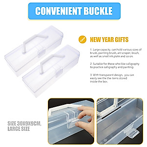 VICASKY Plastic Storage Box, 2pcs Clear Organizer Container with Handle, Multipurpose Storage for First Aid, Sewing, Painting Arts Tools