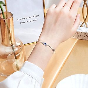 Alphm Evil Eye Hamsa Hand Bracelet S925 Sterling Silver Adjustable Bracelet for Women Evil Eye Jewelry Hamsa Hand Bracelet for Women