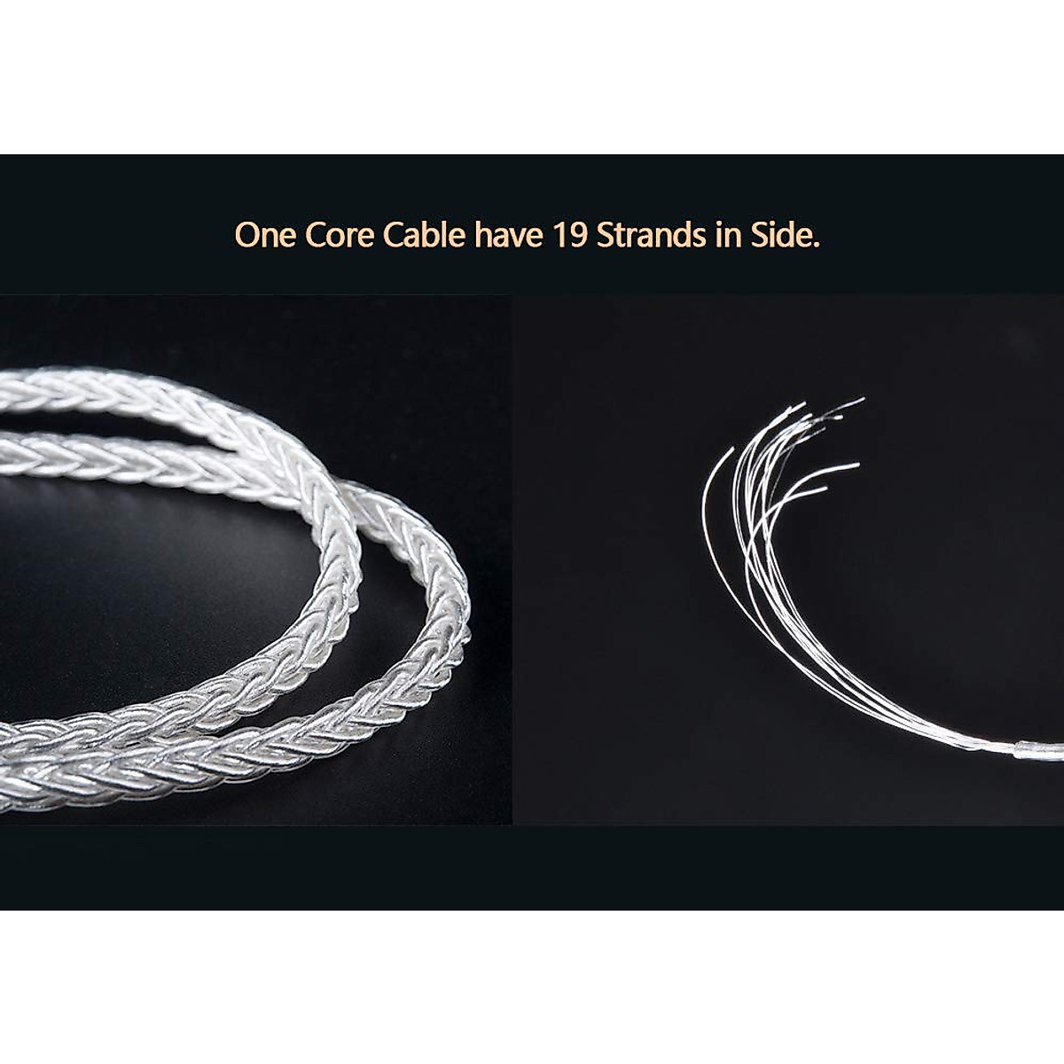 KBEAR 8 Core Silver Plated Upgrade Earphone Cable, Detachable Replacement Cable HiFi in Ear Monitor Cable for TIN T2 T3 P1 for Shure SE215 SE315 SE425 SE535 UE900 (MMCX 3.5mm)……