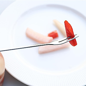 Extra Long Pickle Fork 12.6 inches, 5 Pcs Long Handle Olive Fork, Stainless Steel Cocktail Forks, Prong Pickle Picker, Pickle Grabber, Long Dessert Forks, Long Fruit Fork, 5 pieces