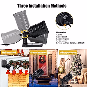 Christmas Snowflake Projector Lights Outdoor, Led Snowfall Show Lights Waterproof Landscape Decorative Christmas Lights Lighting for Xmas Holiday Party Garden Patio Indoor Home Decoration Show