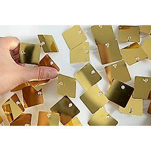 Kate 24pcs/Set Assembled Light Gold Shiny Sequins Wall Backdrop Panels Shimmer Photography Props for Birthday Wedding Party Decoration 30x30cm