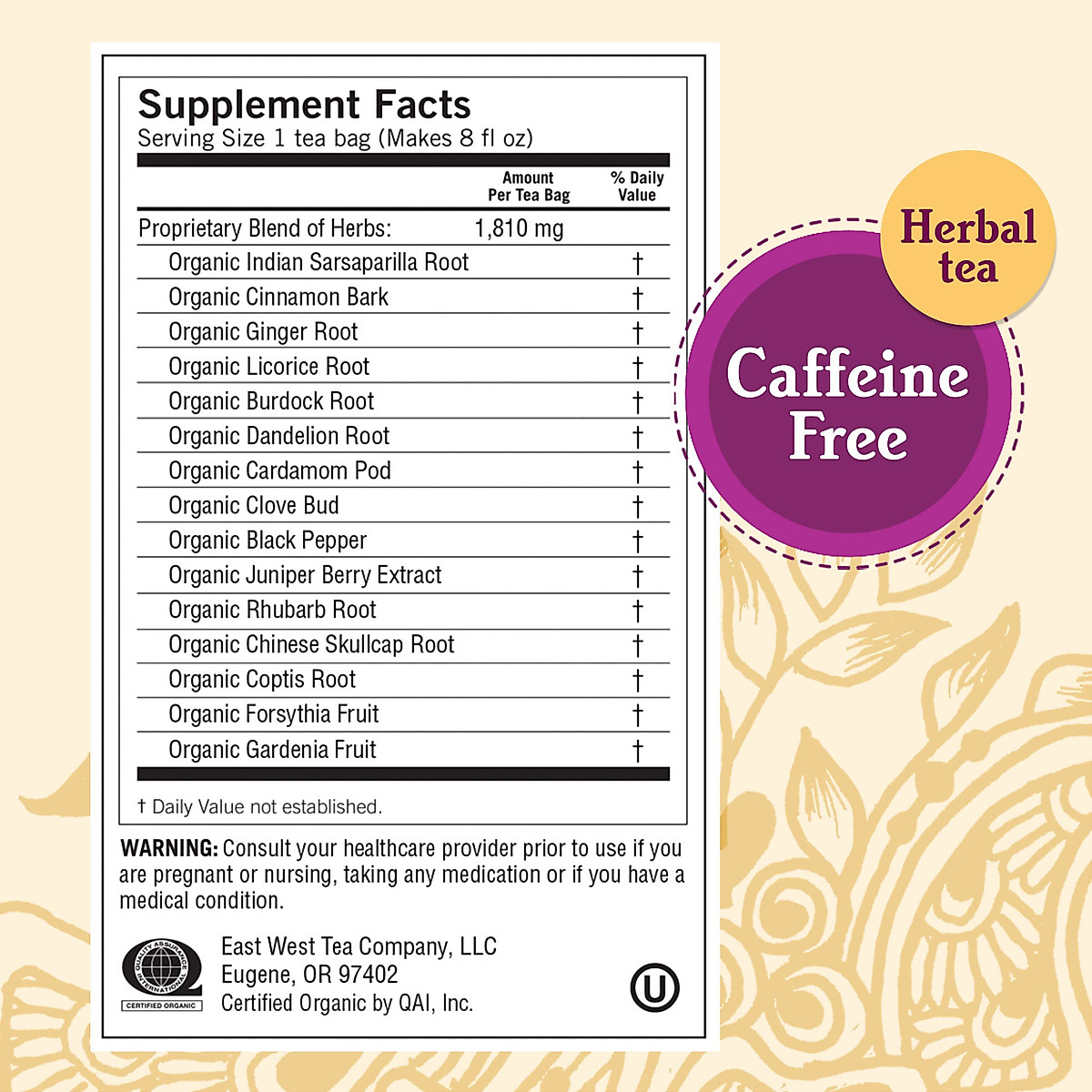 Yogi Tea - DeTox Tea (6 Pack) - Healthy Cleansing Formula with Traditional Ayurvedic Herbs - Supports Digestion and Circulation - Caffeine Free - 96 Organic Herbal Tea Bags