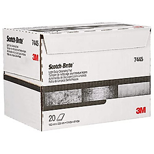 Scotch-Brite Light Cleansing Hand Pad 7445 - Mild Abrasive Hand Sanding Pad - White Hand Pad - For Metal, Vinyl, Porcelain - 6" x 9"