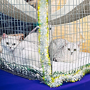 2 Pieces Reversible Cat Hanging Hammock Soft Breathable Pet Cage Hammock with Adjustable Straps and Metal Hooks Double-Sided Hanging Bed for Cats Small Dogs Rabbits, Medium