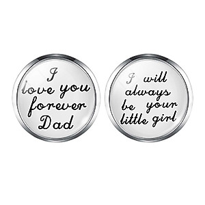 JIAYIQI Cufflinks for Dad from Bride I love You forever Dad Cufflinks Sweet Words Cufflinks for Men