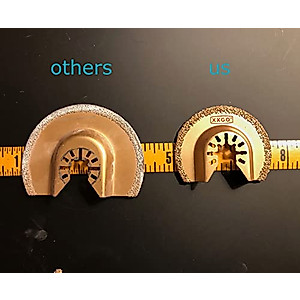 XXGO 5 Pcs Semicircle Carbide Oscillating Multi Tool Blades Universal Compatible with Bosch Chicago Craftsman Dremel Makita Milwaukee Porter Cable Ridgid Ryobi Rockwell XG8561