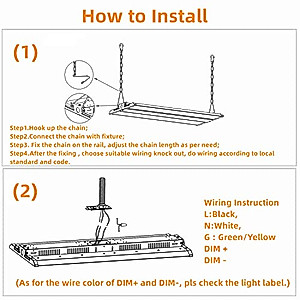 165W LED Linear High Bay Light Fixture, 2FT 22280LM(135LM/W) 5000K Daylight LED Workshops Light,100-277V, 0-10V Dimmable UL/DLC Warehouse Lighting for Exhibition Hall, Supermarkets, 5 Years Warranty