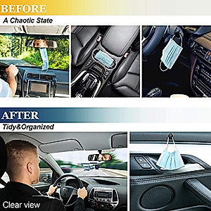 Frienda 15 Pieces Car Black Sticky Hooks Multifunctional Vehicle Adhesive Hooks Hanging Car Storage Hooks for Key USB Cable Earphone Cable Holder Vehicle Decor