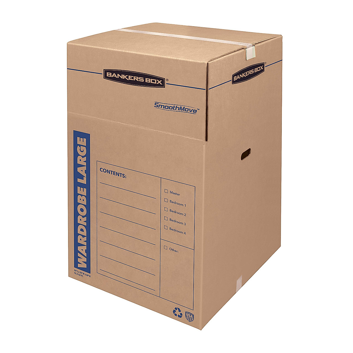 Bankers Box SmoothMove Wardrobe Moving Boxes, Tall, 24 x 24 x 40 Inches, 3 Pack (7711001)