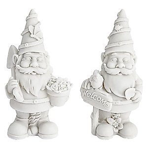 2 Pack Ceramics to Paint - Paint Your Own Garden Gnome Statues, Blank Paintable Ceramics for Adults (5 in)