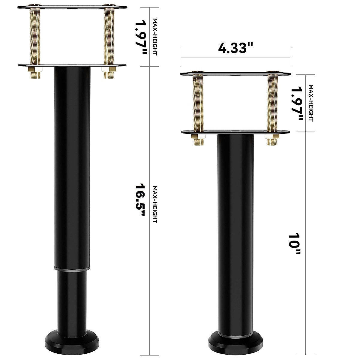 Adjustable Bed Frame Support Legs,Metal Bed Center Slat Heavy Support Leg,UPGRADE Under Bed Support, Bed Slat Reinforcement Kit,Bed Support Legs for Bed Frame Replacement,More Stable, More Quiet(4pcs)