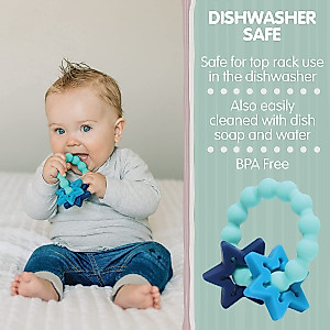 Chewbeads Central Park Teether - 100% Silicone Teething Ring for Infants, Babies & Toddlers - Textured Baby Silicone Teether - Ages 6 Months+ - Butterfly