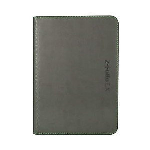 BCW Z-Folio LX Zipper Portfolio - Premium Gray Leatherette 12-Pocket Playset Album - Secure Zipper - 480 Card Capacity - Card Collector's Dream - Card Organizer - Trading Card Storage
