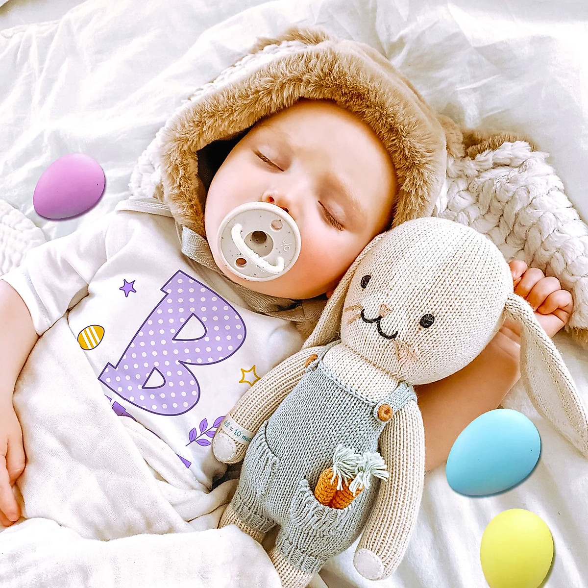 Personalized My First Easter Baby Onesie w/Name - 9 Design Customize 1st Boy Outfits Gifts Custom Girl Outfit Bunny Clothes Kids Bodysuit Newborn 6M 12M 18M 24M C1, White