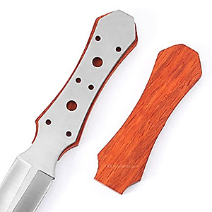 EZSMITH Double Skinner Knife Kit - DIY Fixed Blade Knife Making Series - (Blade Blank & Pinstock w/Padauk Handle Scales) - (USA Design) - (Gift Boxed) - (by KnifeKits)