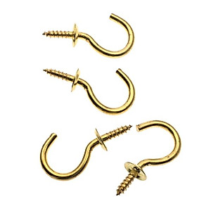 Stanley Hardware 75-9030 759030 Cup Hooks, Solid Brass