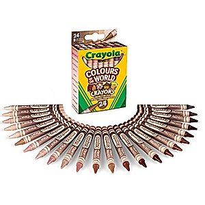 Crayola Colours of the World Wax Colouring Crayons - Assorted Colours (Pack of 24) | Colours That Represent Skin Tones from Around the World | Ideal for Kids Aged 3+